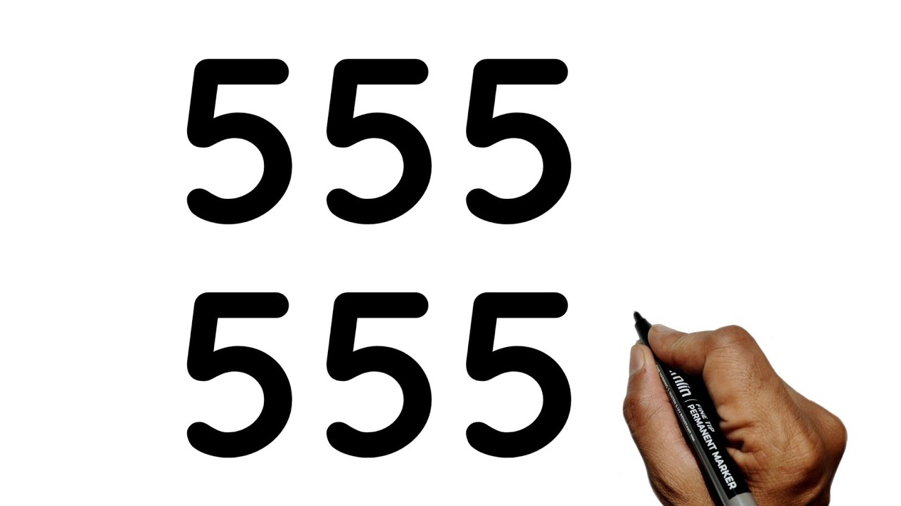 How to draw Lion From Number 555 l Number Drawing l Lion Drawing Sketch ...