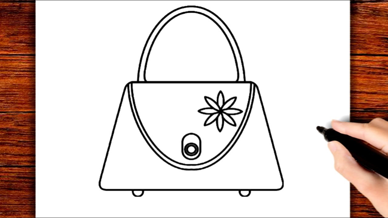 How to draw lady hand bag ️ ( easy 😊 ) - YouTube