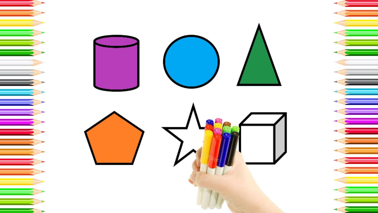 Let's Learn Geometric Shapes by Coloring | Fun coloring videos for kids ...