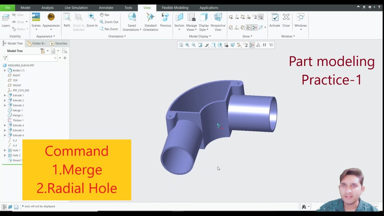 Part Modeling Practice-1 PTC CREO |by Perfect Cad Service - YouTube