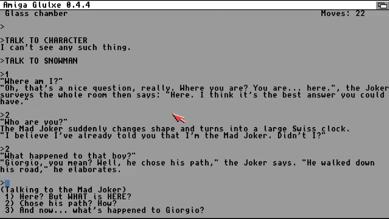 AMIGA BEYOND By MONDI CONFINANTI ITS GLULX TEXT ADVENTURE GLULXE ...