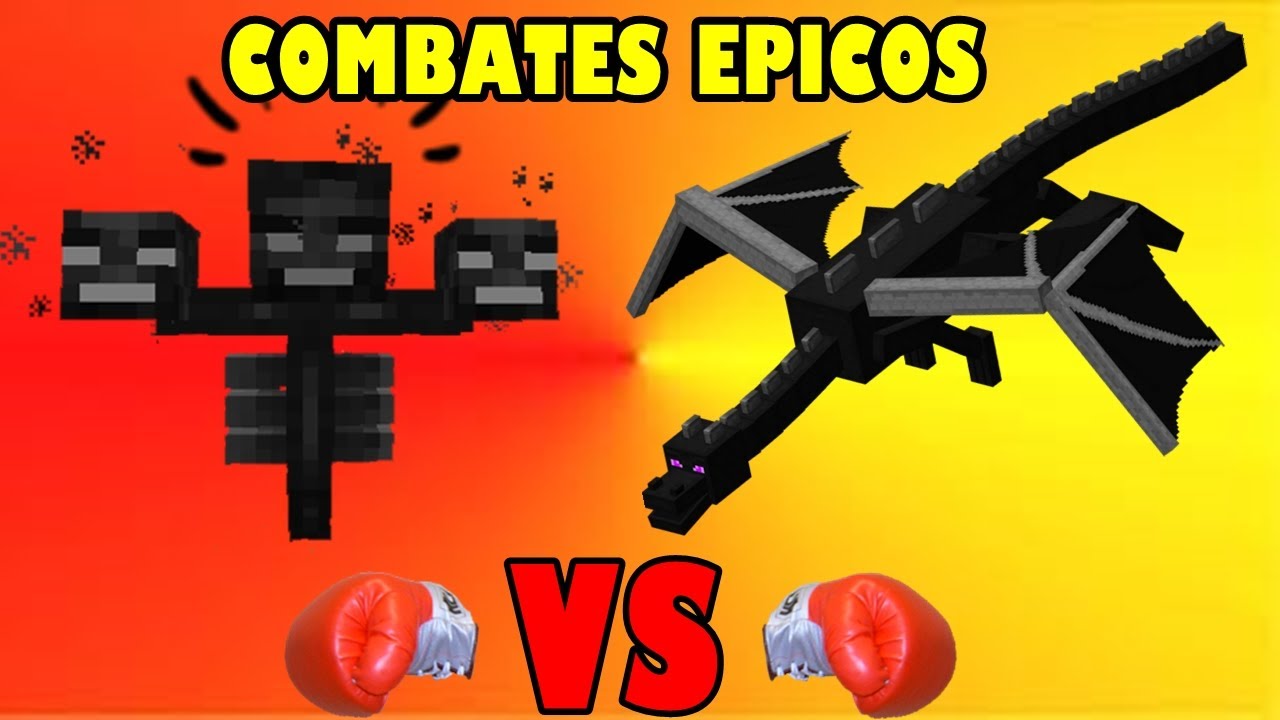 ENDER DRAGON VS WITHER BOSS | COMBATES EPICOS EN MINECRAFT| LA PELEA ...