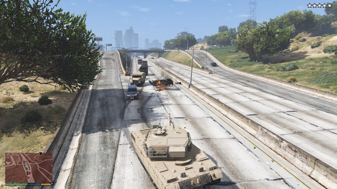 GTA 5 [PEV:SALE] - Tank Rampage + 5 Star Police Chase Escape - YouTube