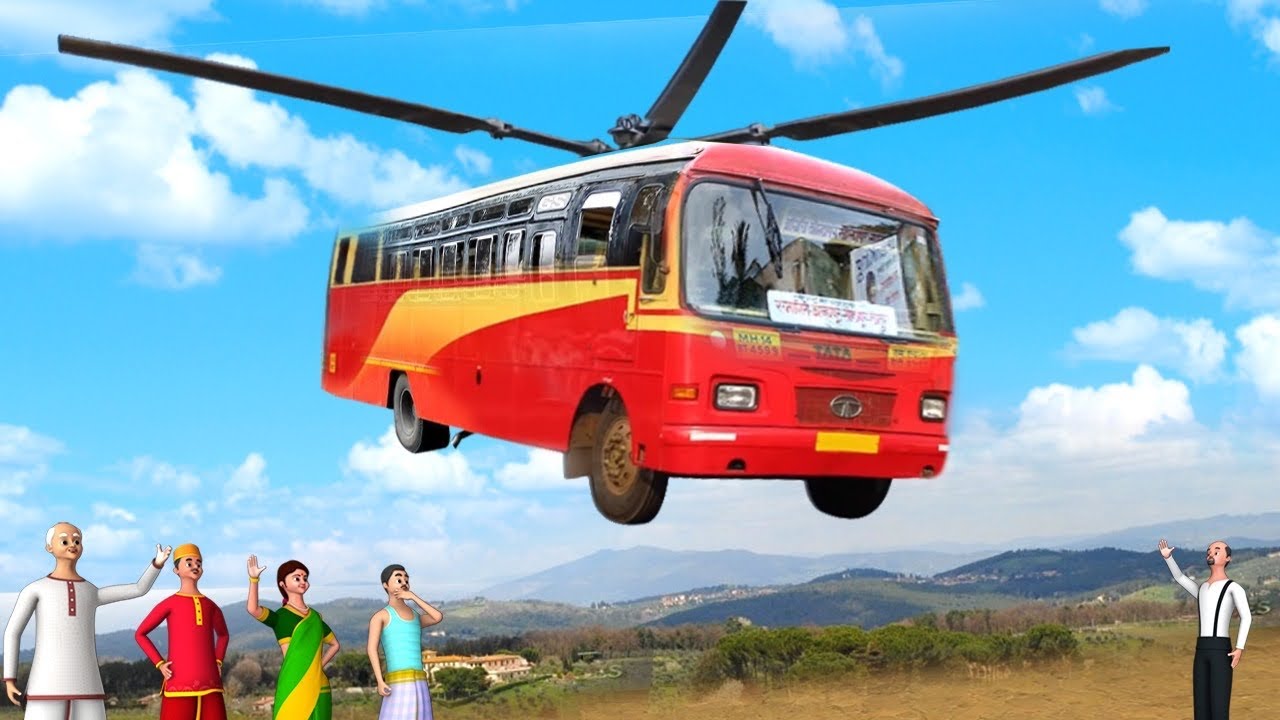 उड़ान बस - Flying Bus | हिंदी कहानियां | Hindi Kahaniya | Funny Village ...