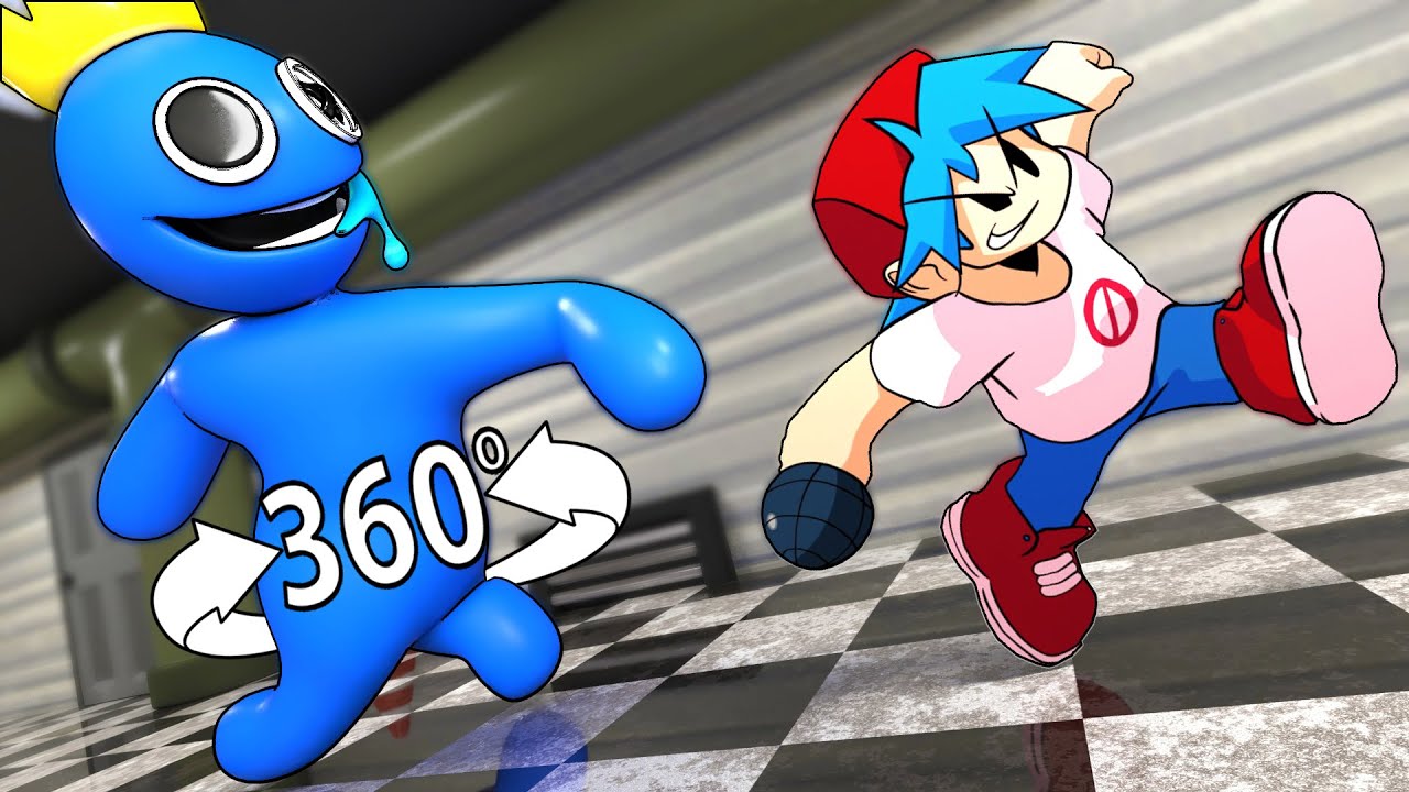 Rainbow Friends 360 degree video - Blue VS Boyfriend - YouTube