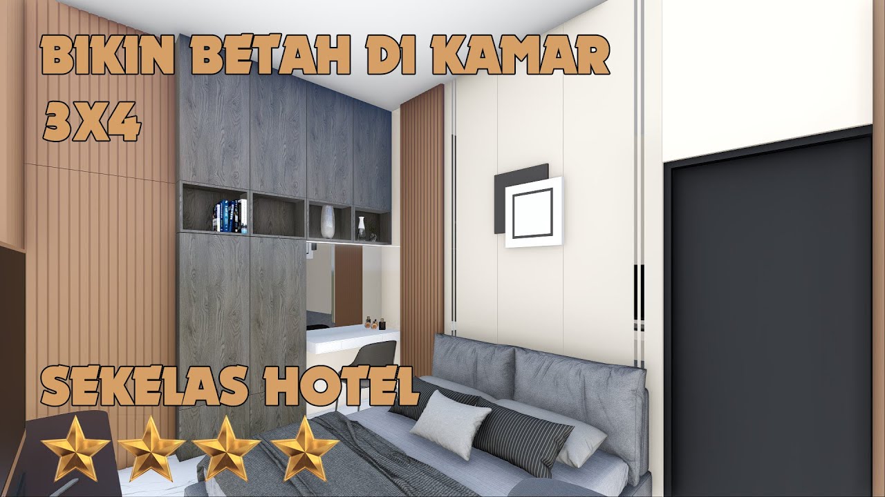 DESAIN KAMAR TIDUR MINIMALIS UKURAN 3X4 - YouTube