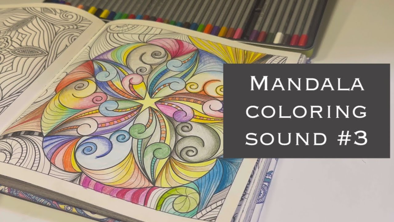 [ASMR] Mandala coloring sound #3, coloringbook, no talking, 만다라 컬러링북 ...