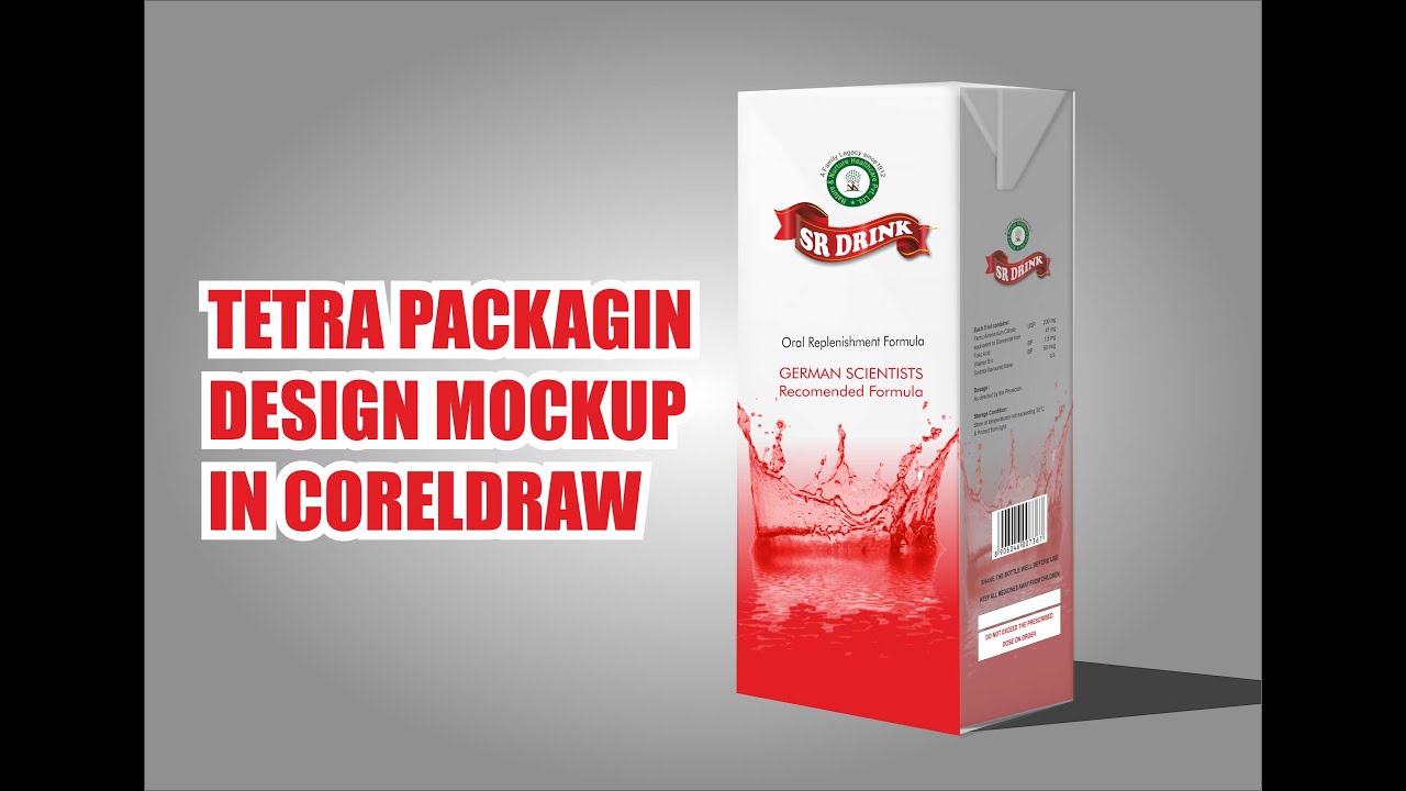 Design a tetra pack mockup in Coreldraw | how to design a mockup in ...