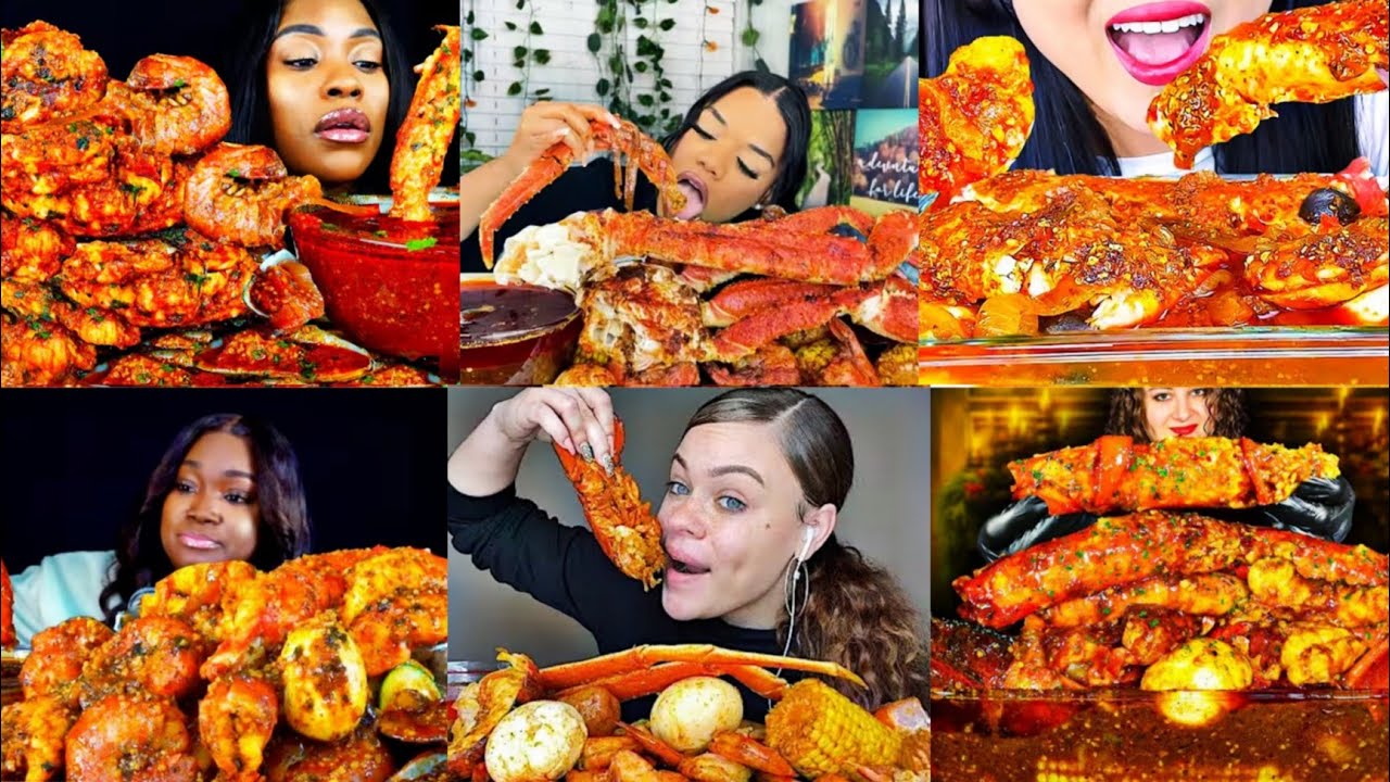 ASMR SEAFOOD BOILS 🦐/MUKBANG COMPILATION - YouTube