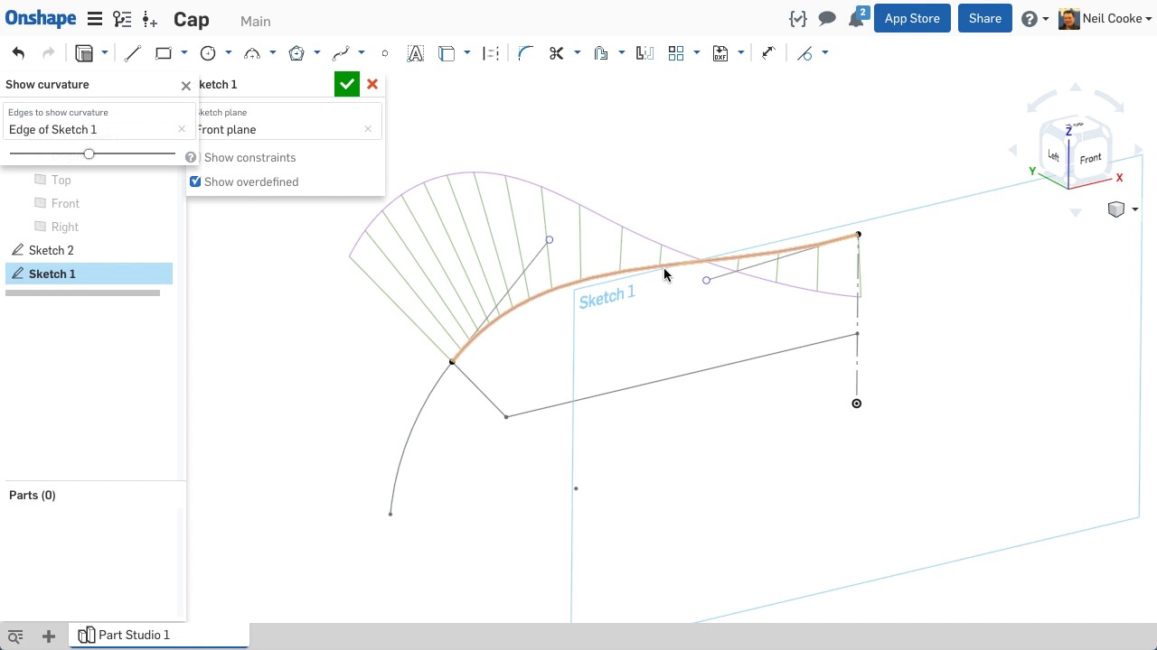 Curvature Comb | What's New in Onshape - May 24, 2017 - YouTube