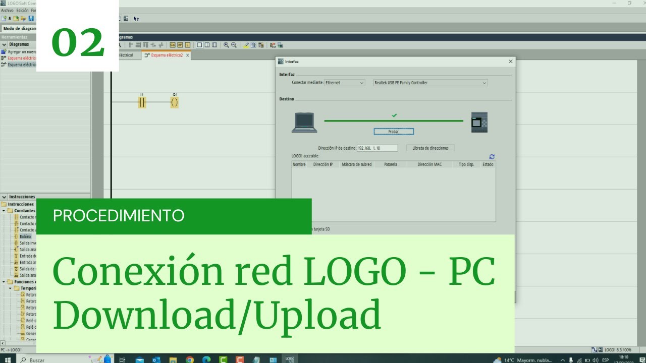 TRANSFERIR PROGRAMA LOGO A PLC (Download/Upload) - CONEXIÓN DE RED ...