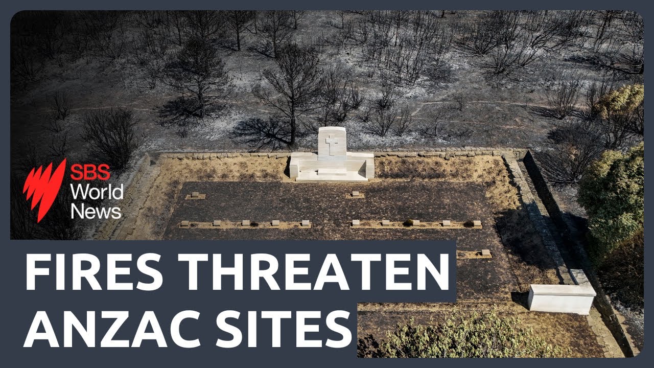 Turkiye fires burn close to ANZAC sites - YouTube