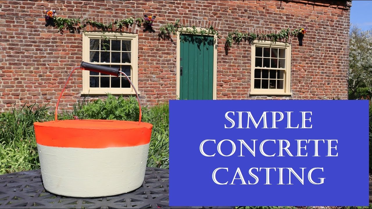 Easy home concrete casting (hand tools only) - YouTube