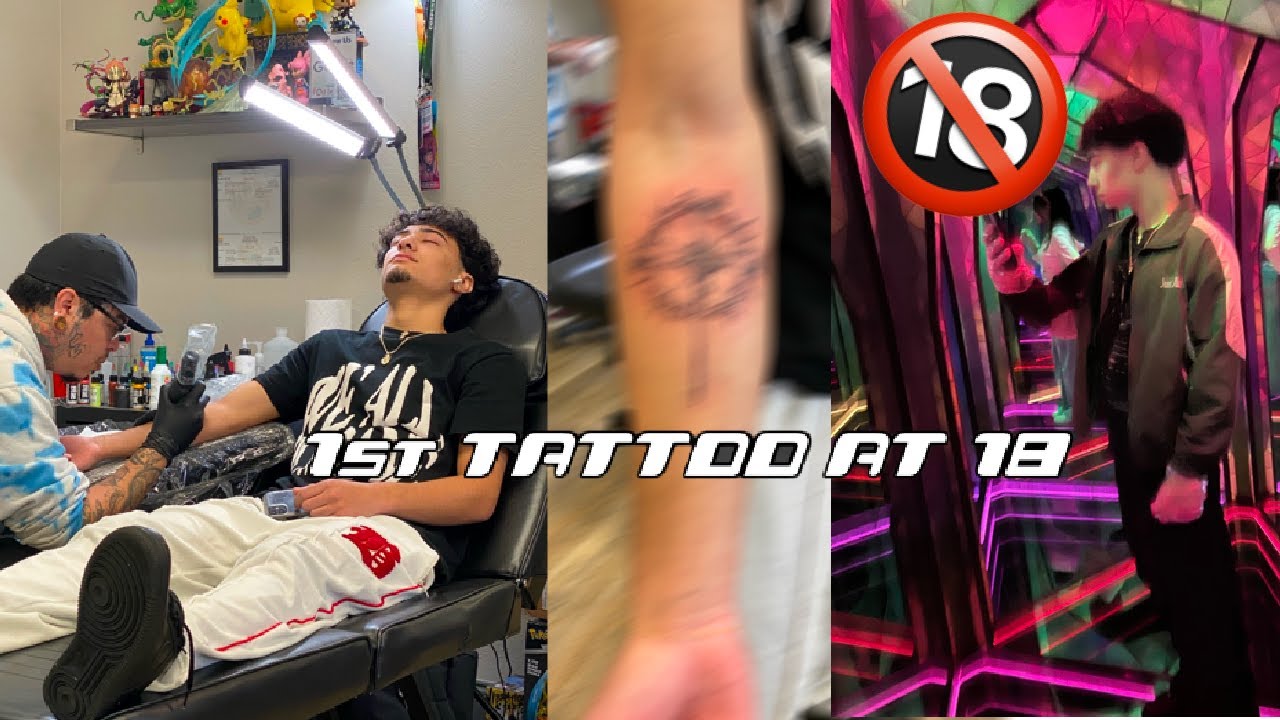 Getting My FIRST TATTOO At 18!! *SUPER PAINFUL* - YouTube
