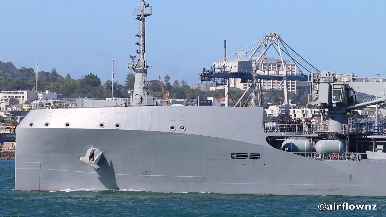 HMNZS Aotearoa Departing Devonport Naval Base Auckland New Zealand ...