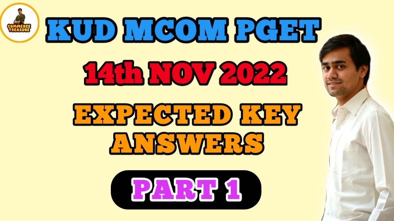 M.Com PGET KUD 14 Nov 2022 Expected key Answers Karnatak University ...