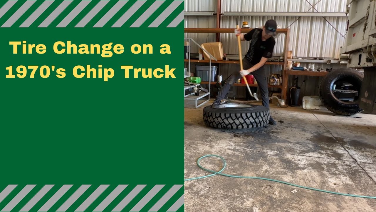 Tire Change on a 1970's Chip Truck - YouTube