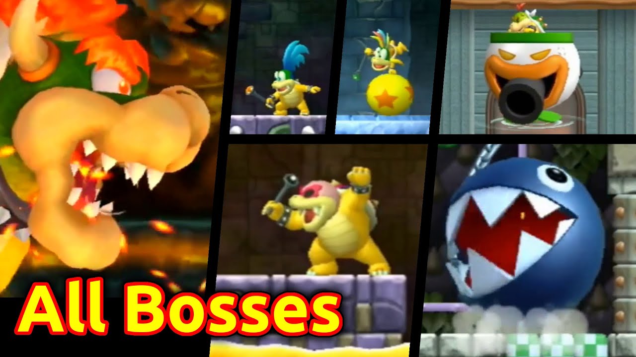 New Super Mario Bros. Wii - All Bosses - YouTube