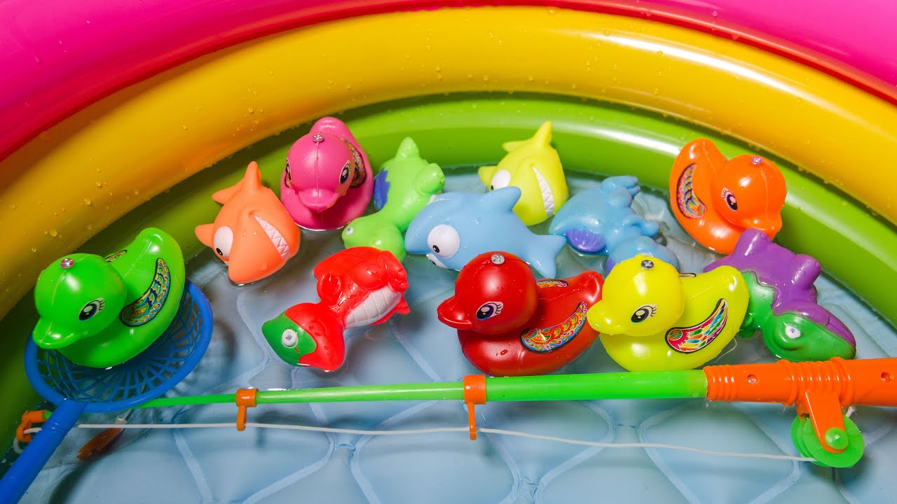 Unboxing kolam mainan anak pancing bebek dan ikan. - YouTube