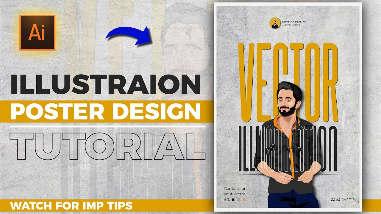 Graphic Designer Poster Design step-by-step | Adobe Illustrator ...