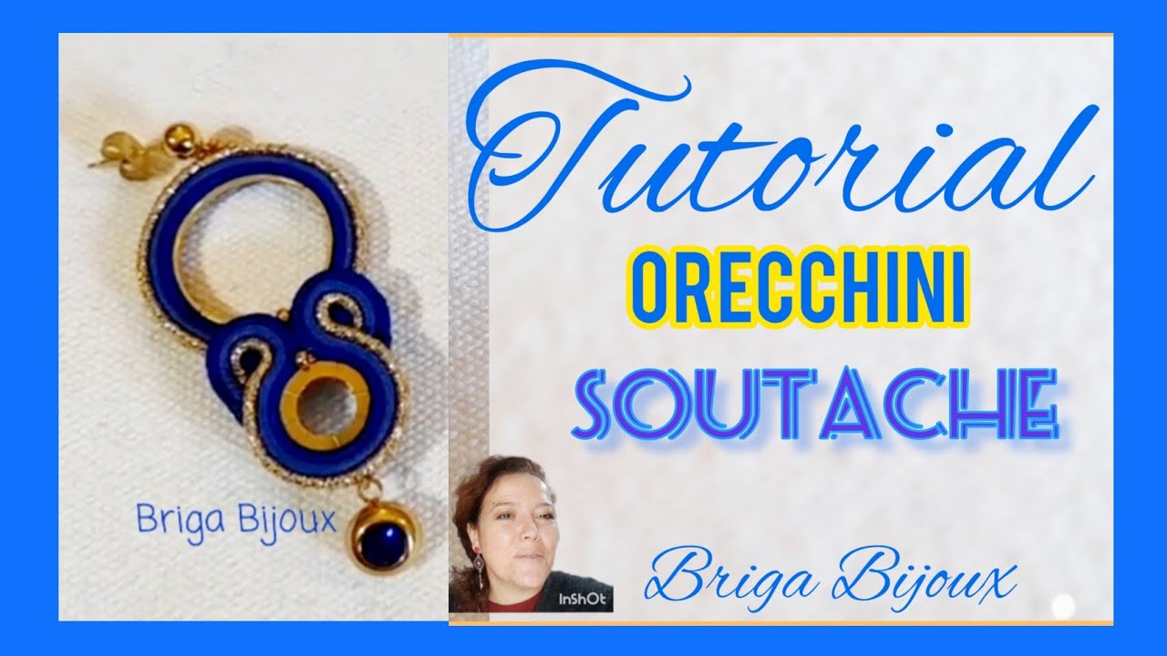 Tutorial soutache Orecchini con cerchio bluegold - Collaborazione beebeecraft. - YouTube
