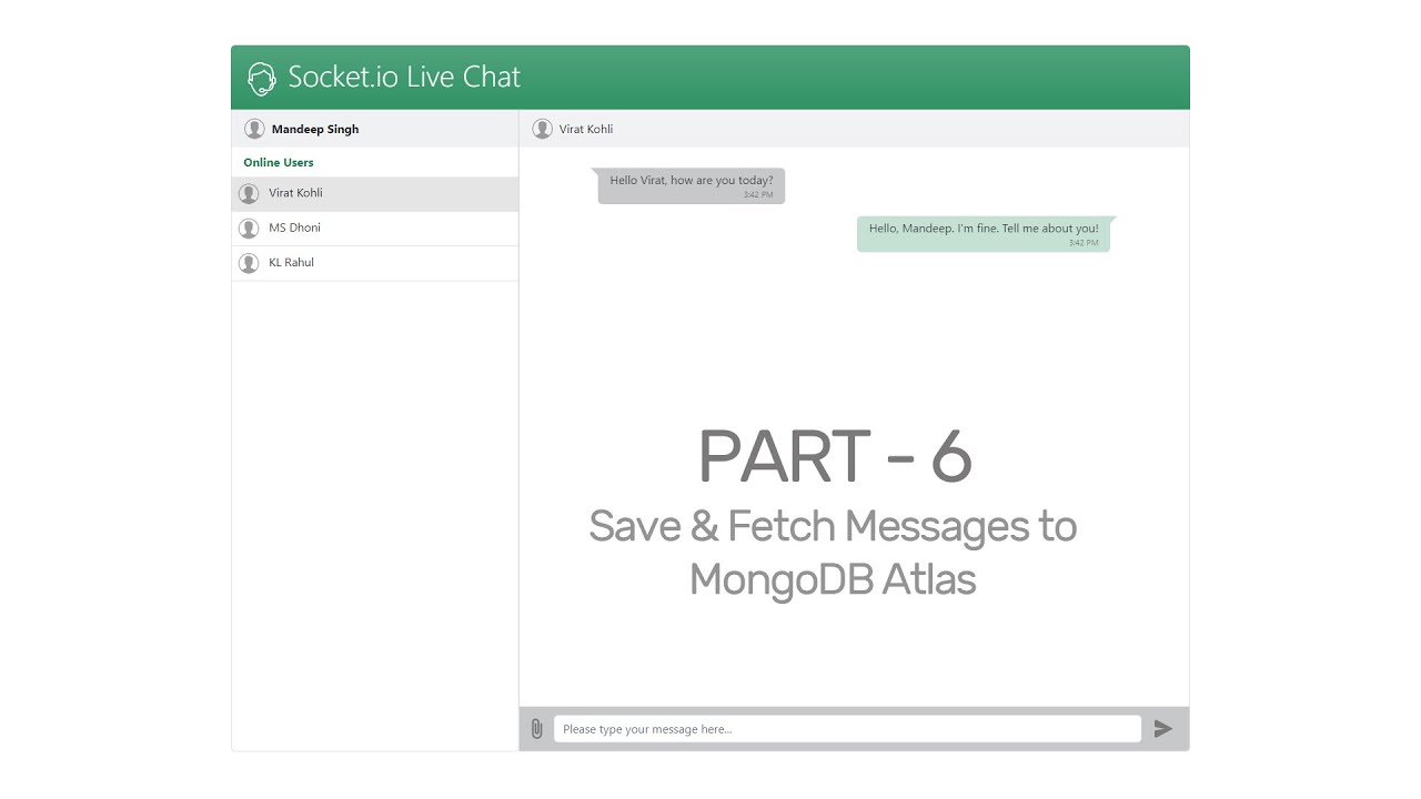 Realtime Live Chat App using Socket.io in Hindi | Save & Fetch Messages to MongoDB Atlas - YouTube