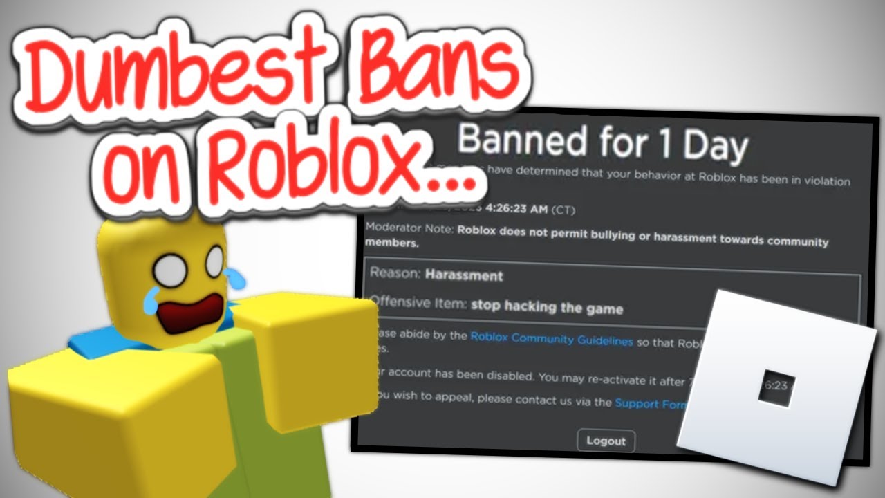 The Dumbest Bans Ever on Roblox Part 2 - YouTube