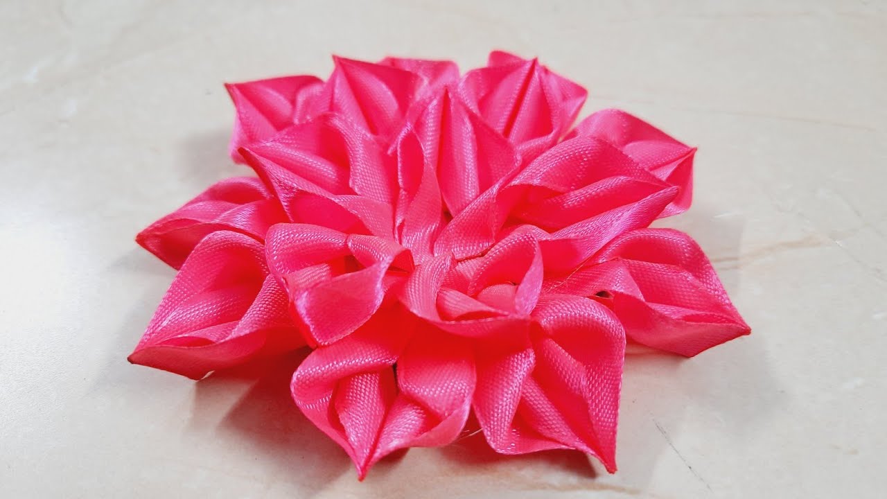 Ribbon Flower Making Idea How To Make Satin Ribbon Flower Ribbon