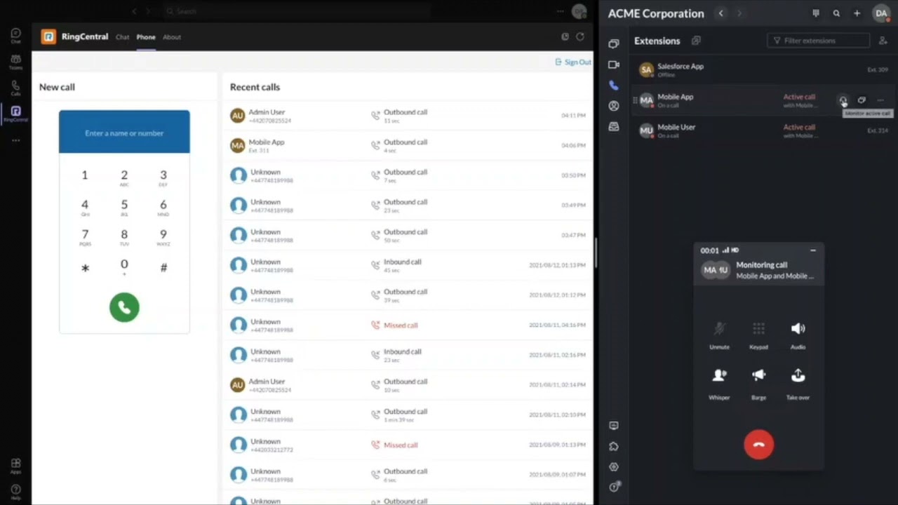 RingCentral Embedded Dialler for Teams - YouTube