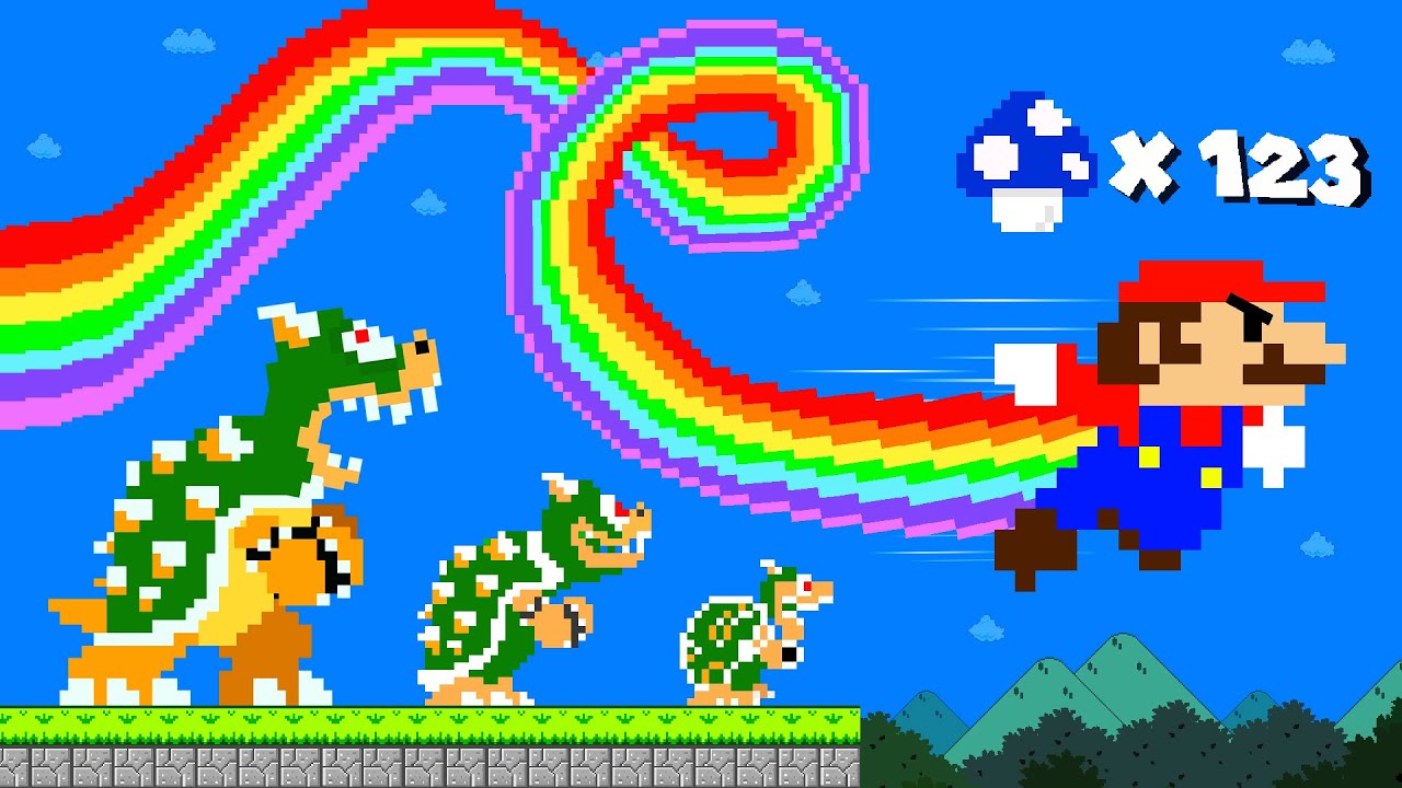 Super Mario Bros., but Everything Mario Jumps On Gets SMALLER - YouTube