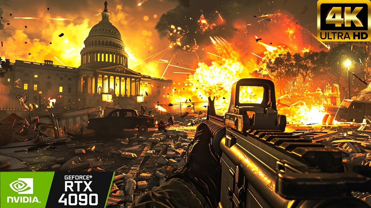 WASHINGTON INFERNO BATTLEFIELD (PC) RTX 4090 ULTRA Realistic Graphics ...