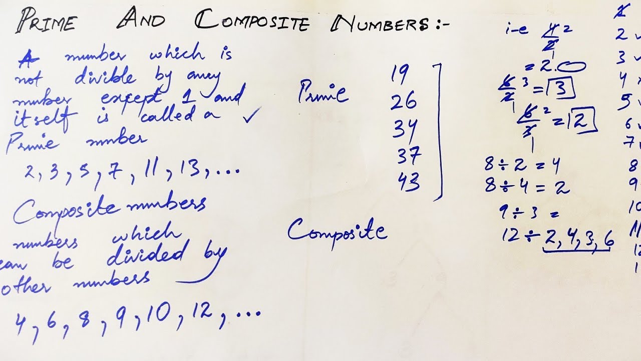 Prime and Composite Numbers in Urdu/Hindi | What are Prime and ...