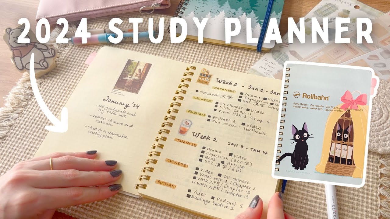 Flipthrough of my COMPLETED Language Study Planner for 2024 📒 - YouTube