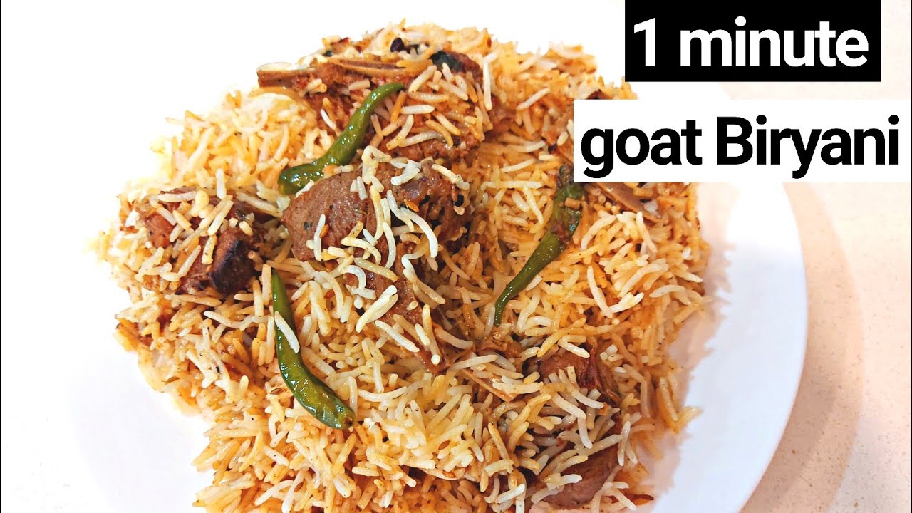Goat Biryani for Beginners, In A pressure cooker with Simple Ingridents ...