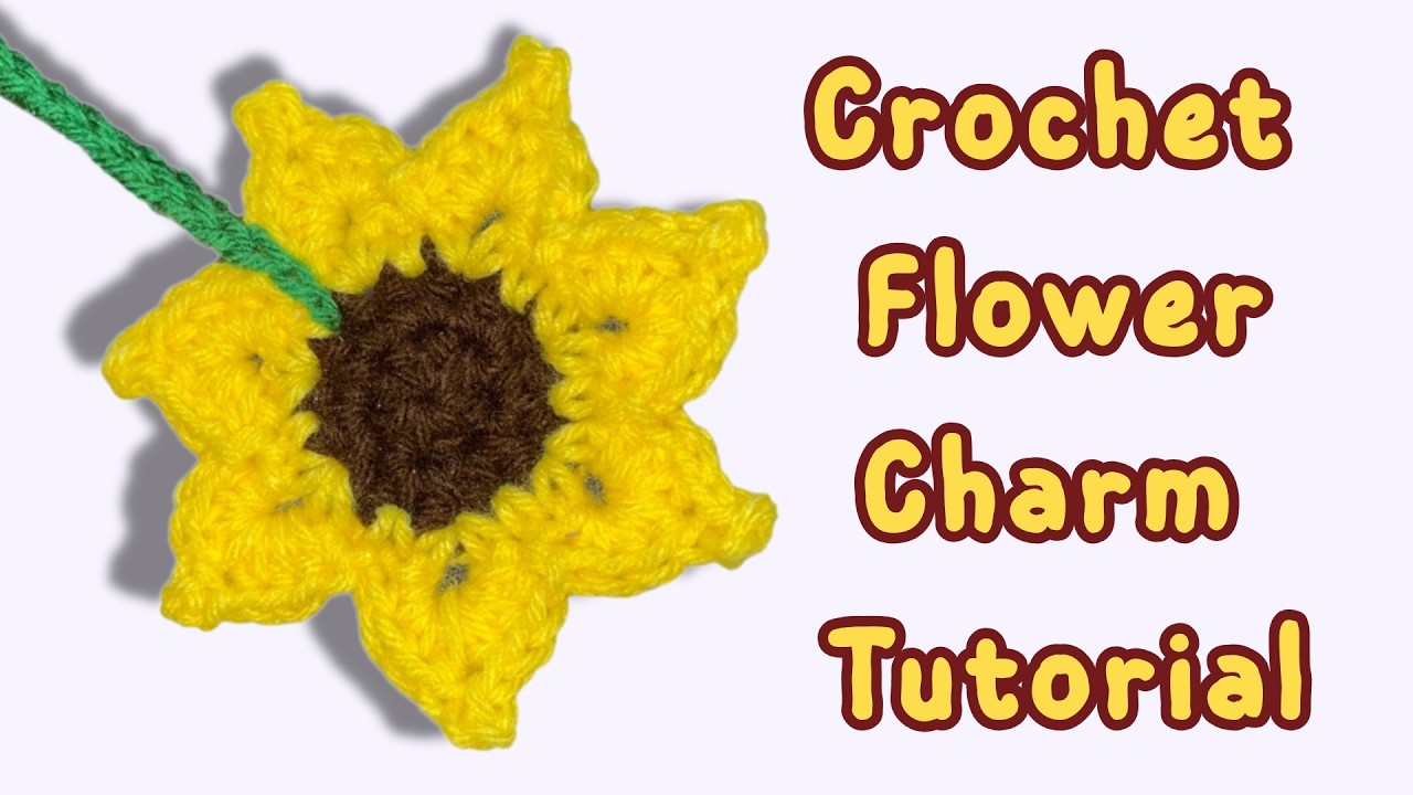 Crochet sun flower charm tutorial / easy fast crochet projects |Thecrochethermit - YouTube