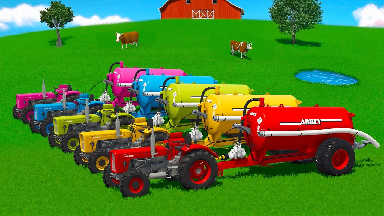 SLURRY SPREADING WITH URSUS COLORED TRACTORS & HARVESTING CORN ...