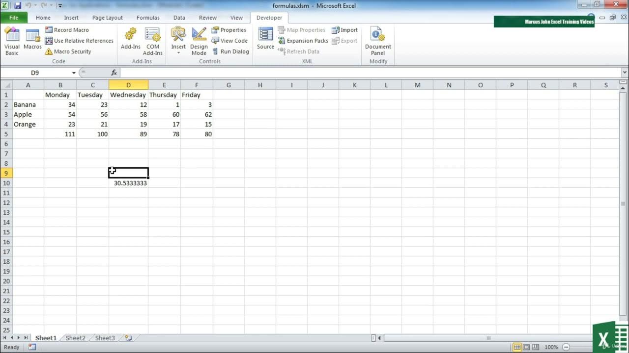 11. Add Formulas To Cells Through VBA Code || VBA Tutorial || Lecture ...