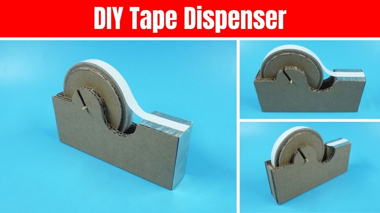 How to make Tape Cutter using Cardboard | DIY Tape Dispenser - YouTube