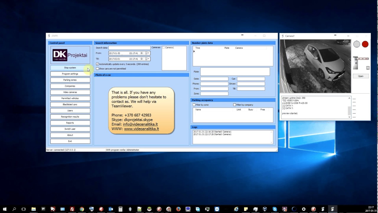 Program registration - license plate recognition software (ANPR) Ver ...