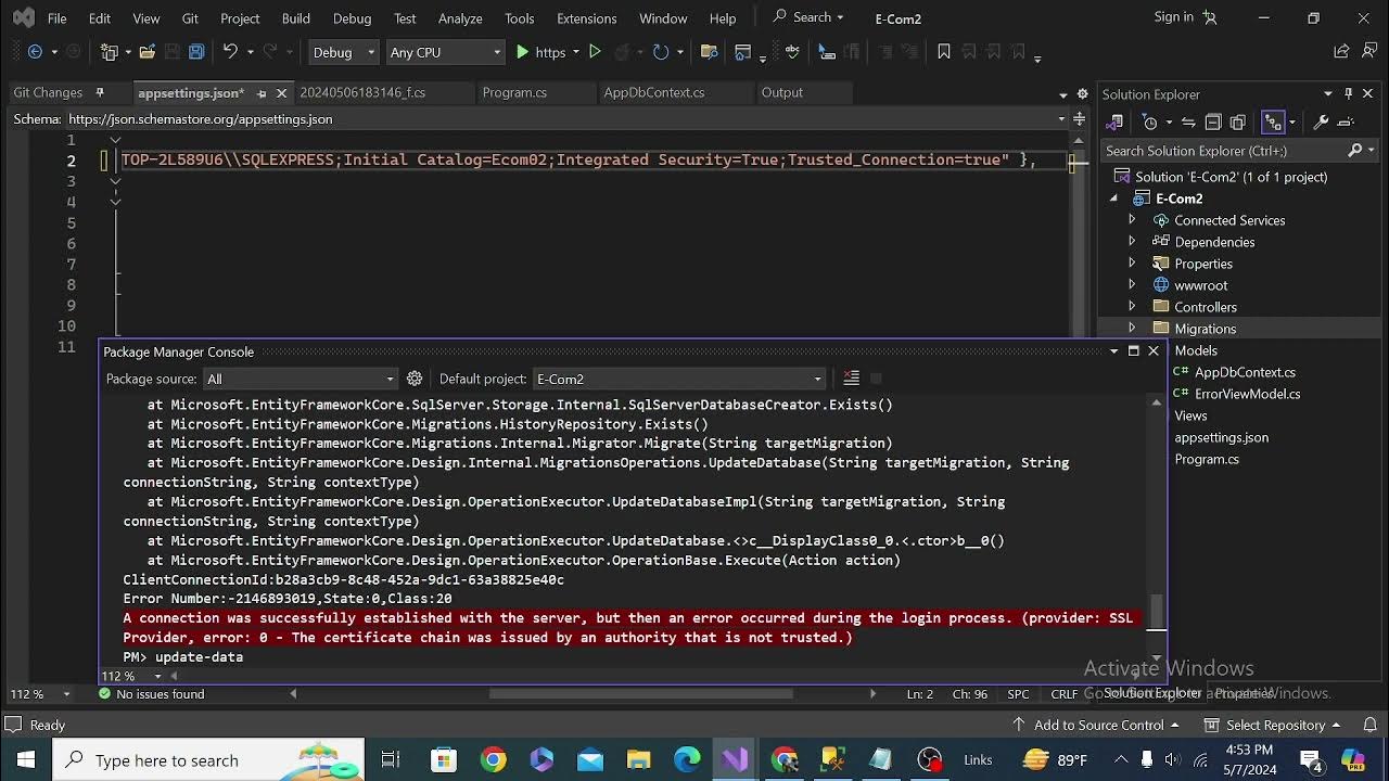 A connection was successfully established with the server, but then an ...