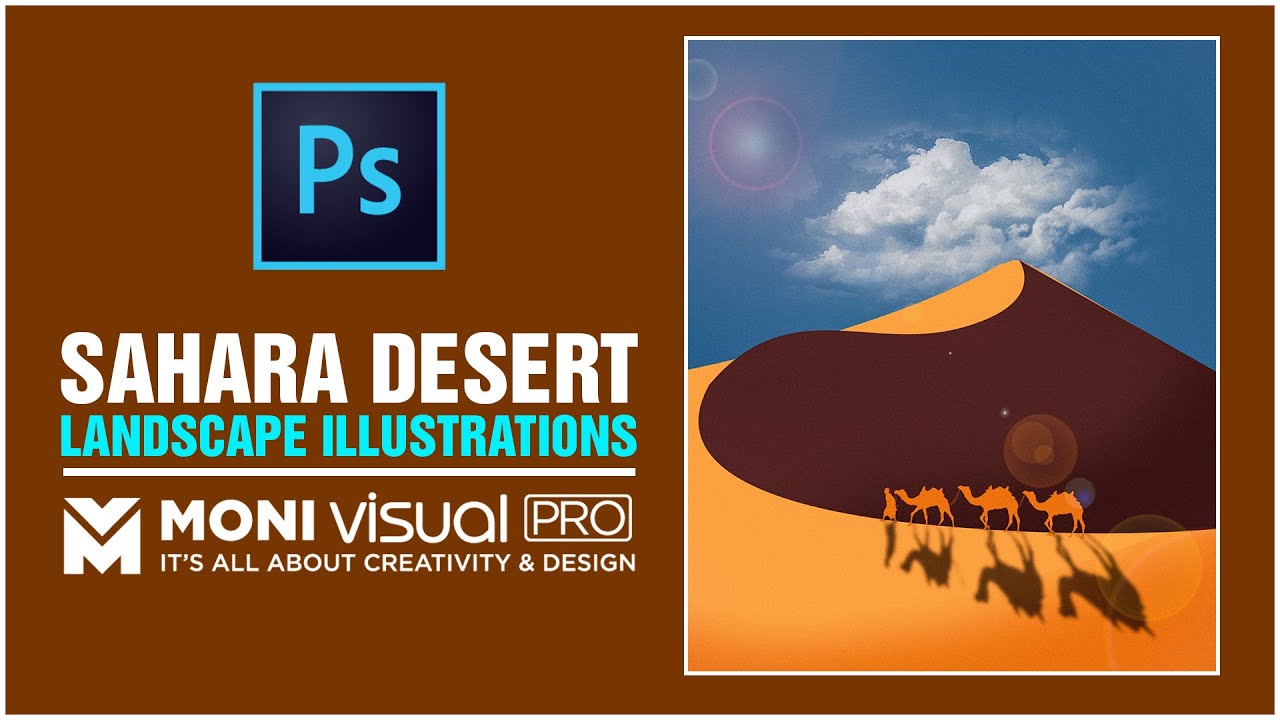 Sahara Desert Landscape illustrations in adobe photoshop | vector ...