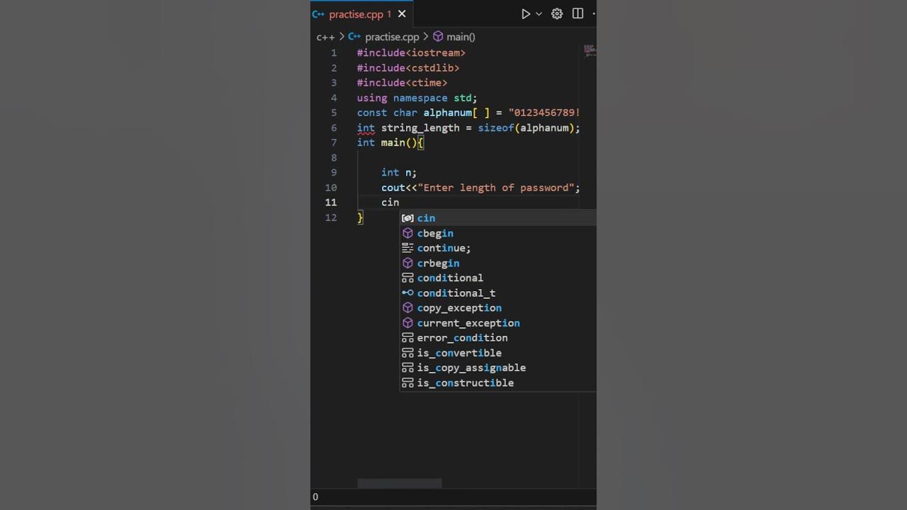 Generate a Password with C++ for full video check description #coding ...
