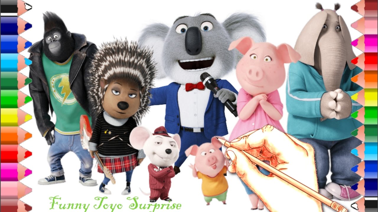 SING Movie Coloring Book Pages | Animated Movie Cartoon Video for kids ...