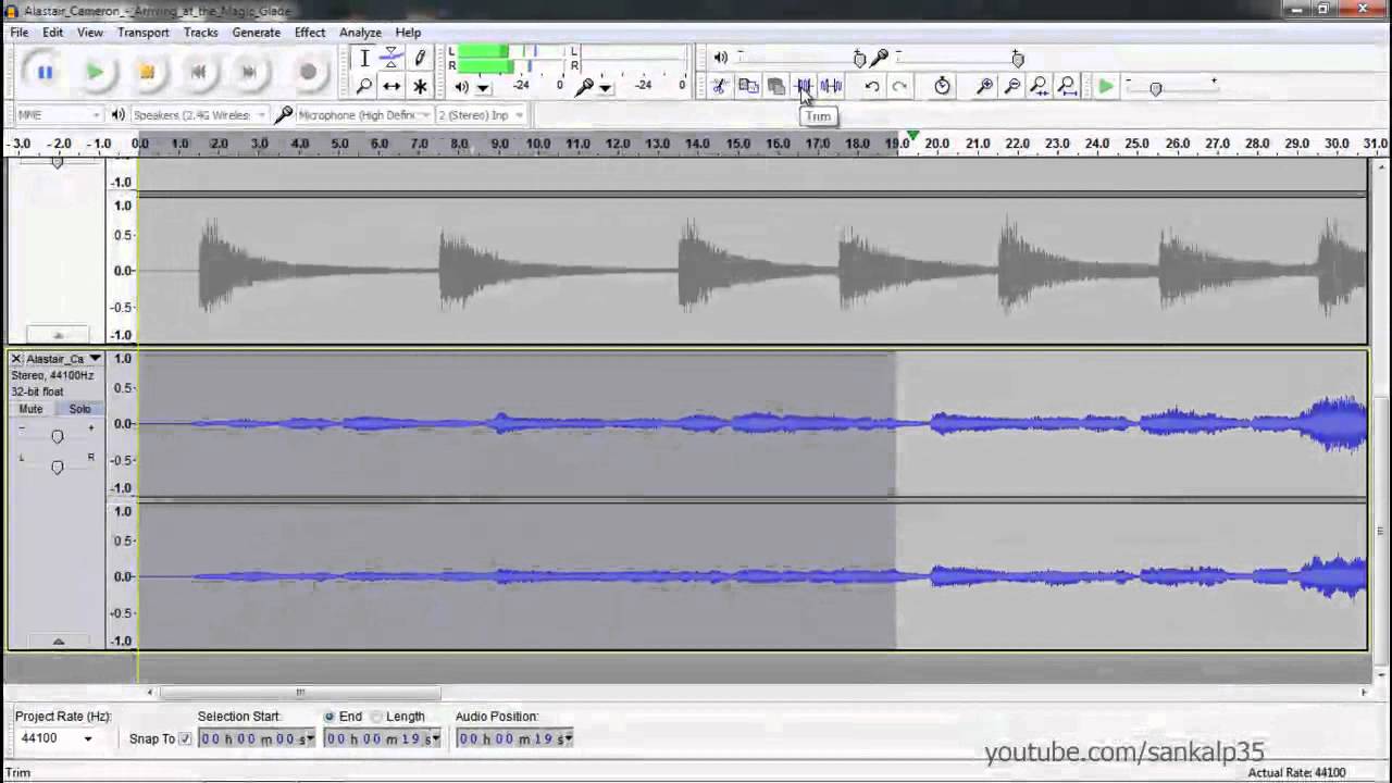 02 Getting started with Cutting and Trimming Music in Audacity - YouTube