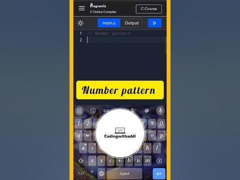 Number pattern in C programming || C tutorial #shorts #viral #codemasters #coding #software # ...