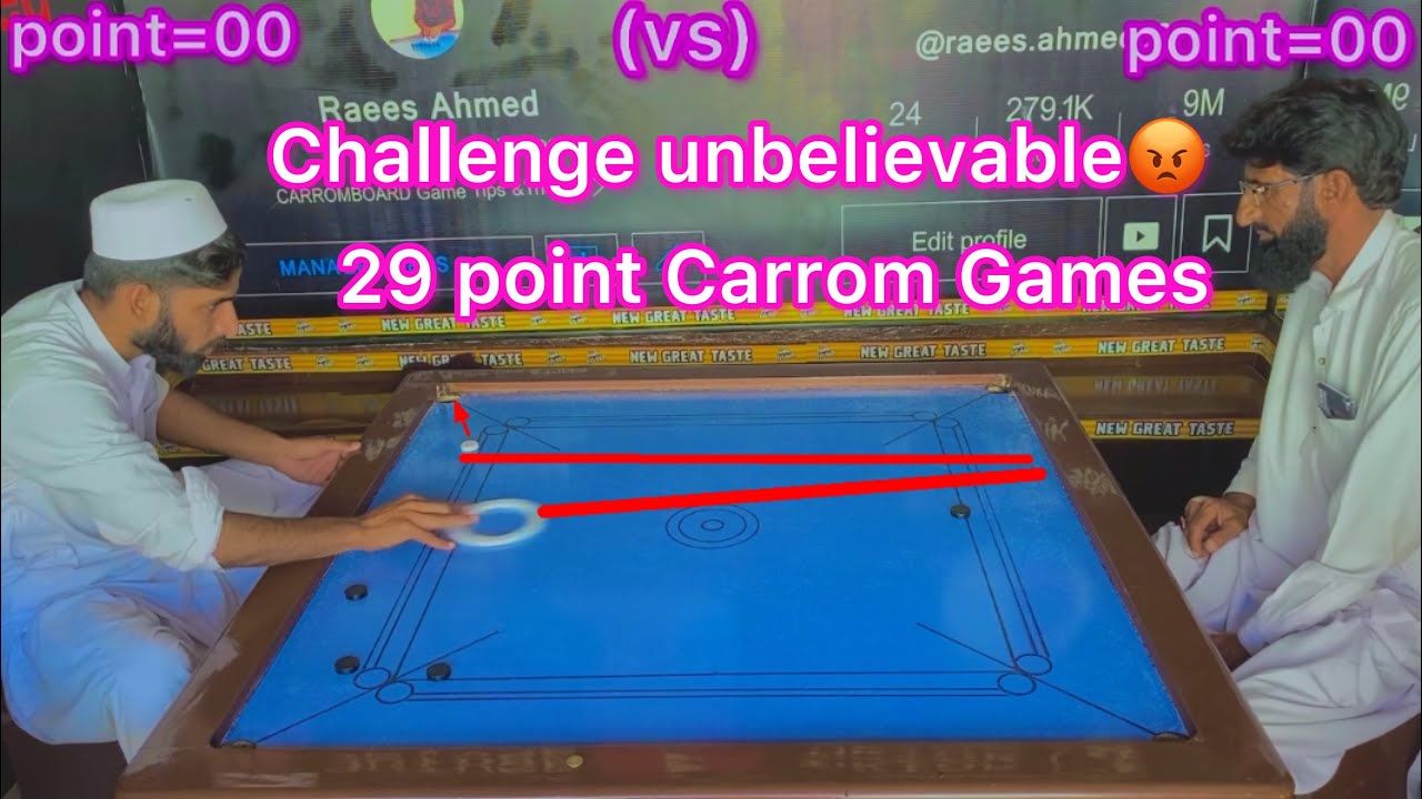 Unbelievable challenge 29 point Carrom games 😡Carrom king & Carrom sir ...
