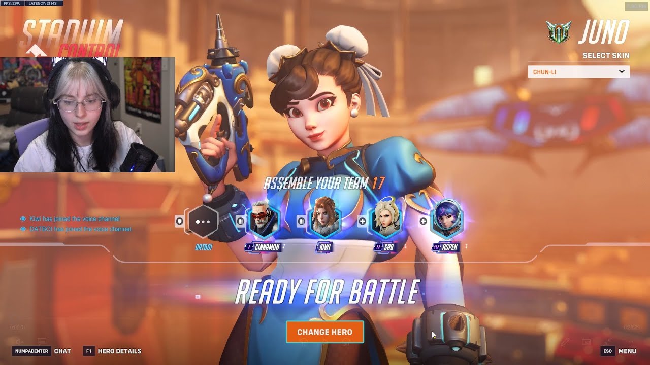 Chun-Li Juno Skin! STADIUM ASPEN JUNO OVERWATCH 2 SEASON 16 TOP 500 ...