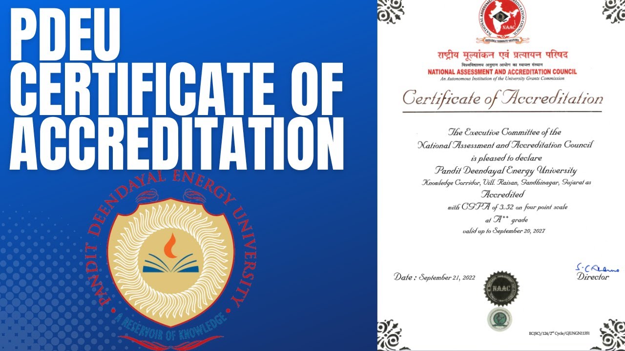 PDEU Certificate of Accreditation - YouTube