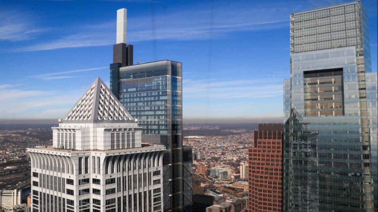 Views of Philadelphia from One Liberty Place Observation Deck (900 feet ...
