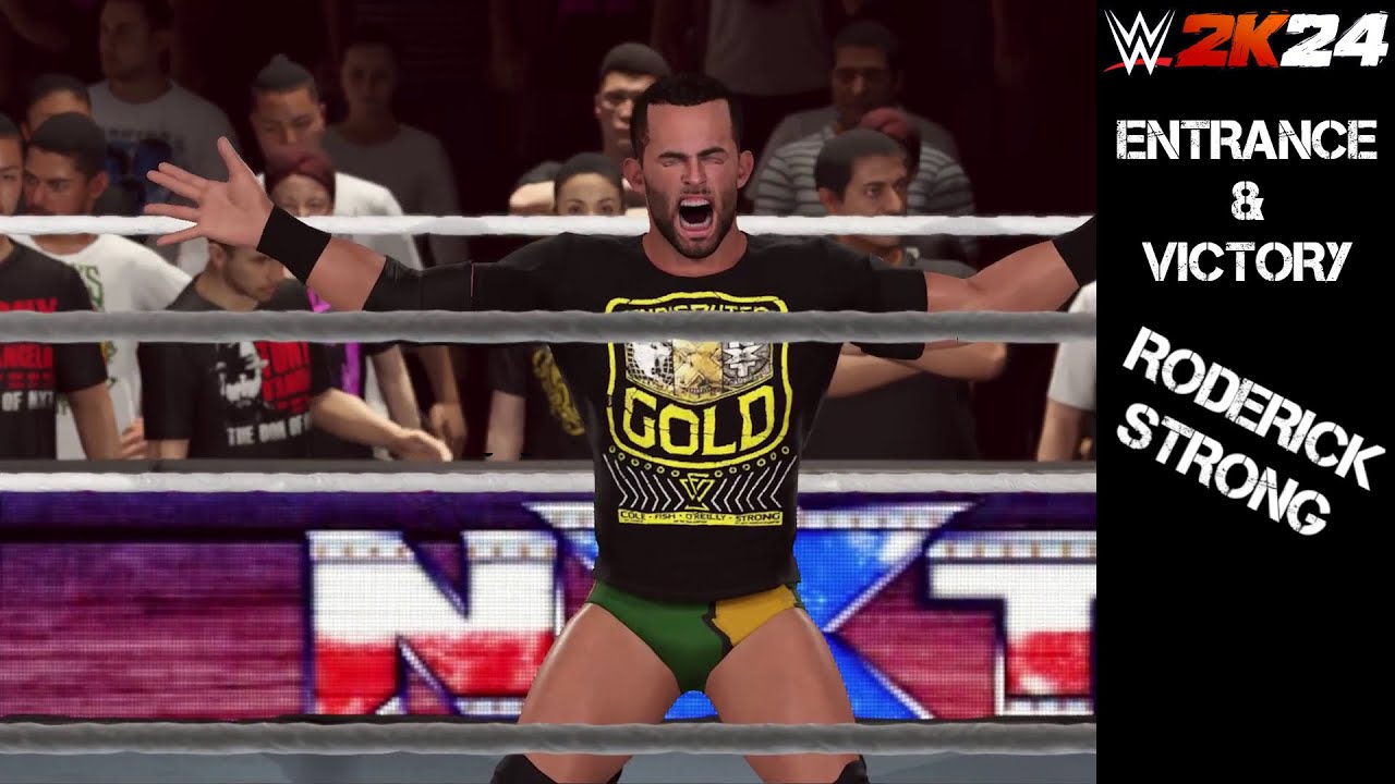 RODERICK STRONG - Classic ENTRANCE & VICTORY - WWE 2K24 - CUSTOM THEME ...